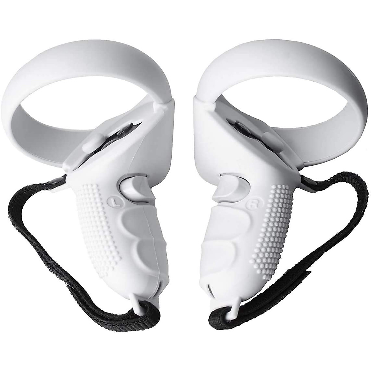 NIUVR Touch Controller Grip Cover Compatible with Quest 2 VR Accessories, Anti-Throw Protective Handle Sleeve with Nylon Adjustable Knuckle Strap