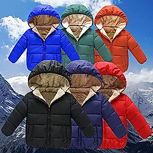 Baby Girls Boys' Winter Fleece Jackets with Hooded Toddler Cotton Dress Warm Lined Coat Outer Clothing (Black, 2-3T)