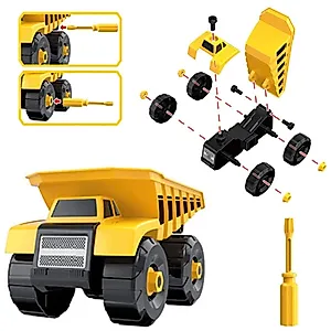 Odowalker Take Apart Car Sandbox Toy Construction Vehicle 6" Trucks Assembly 6 in 1 Engineering Car with Screwdriver DIY STEM Educational Building Toys