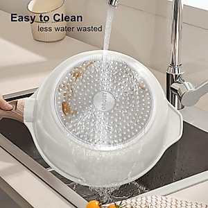 OROLEY Pots and Pans Set Nonstick,Ceramic Cookware Set Pots, Pans, Lids and Spatula Kits,Non Toxic, PTFE & PFOA Free - Compatible with All Stovetops (Gas, Electric & Induction) (Cream)