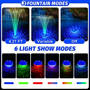 ChlorStar Floating Pool Fountain with Remote, Dolphing Pool Fountain with Lights, Rechargeable Pool Water Fountain, Above Ground Pool Fountain Waterfall, Swimming Pool Fountains for Inground Pool-1PC