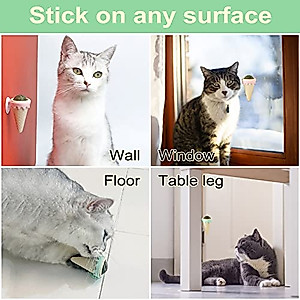HYH Catnip Balls for Cats Wall, Self-Adhesive Magic Catnip Rollerball Wall Mounted Catnip Balls, Healthy Edible Cat Mint Chew Toy for Cleaning Teeth/Playing/Relieve Anxiety/Removal Hairball