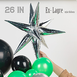 Winter Merry Christmas Green and black silver Balloon Garland Arch Kit 121PcS with Star foil Balloons for birthday baby shower 2025 graduation anniversary Decorations