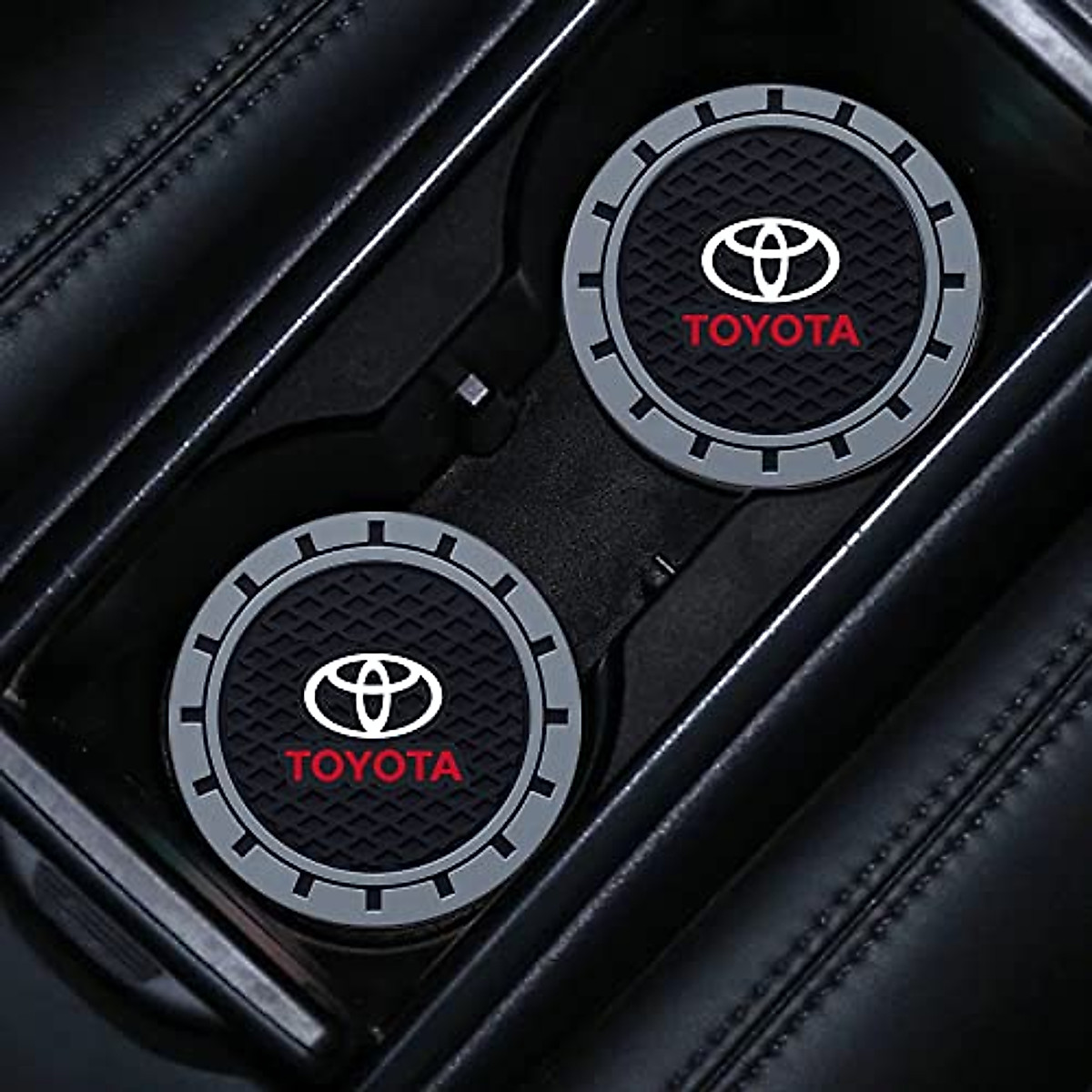 Car Coasters, Car Cup Holder Coaster for Toyota Avalon Camry Prius Avalon Corolla RAV4 Highlander, Anti Slip Car Coasters for Cup Holders, Car Interior Accessories, 2 PCS