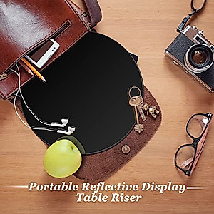 2 Pieces 12 Inch Reflective Display Table Riser Professional Product Photography Black and White Background Product Display for Product Table Top Photography Shooting