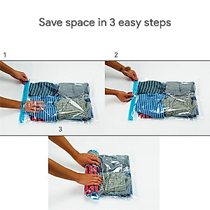 Miami CarryOn Roll-Up Space Saving Bags - No Vacuum Needed (4 Bags)