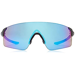 Oakley Men's OO9454 EVZero Blades Rectangular Sunglasses, Steel/Prizm Sapphire, 38 mm