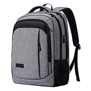 Monsdle Travel Laptop Backpack Anti Theft Backpacks with USB Charging Port, Travel Backpacks Business Work Bag 15.6 Inch College Computer Bag for Men Women, Grey