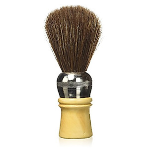 Vie-Long 04312 Professional Horse Hair Shaving Brush, Metal/Wooden Handle