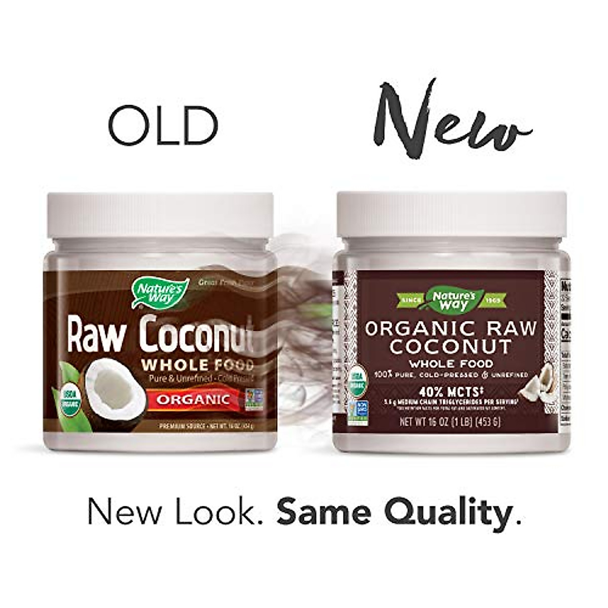 Nature's Way Organic Raw Coconut Whole Food, 5.6 g MCTs per serving, Unrefined, Cold Pressed, 16 oz.