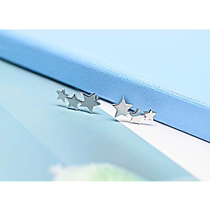 Sterling Silver Star Stud Hypoallergenic Stars Post Earrings for Girls Teens Women