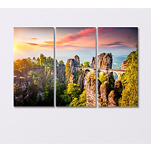 Elbe Sandstone Mountains Germany Canvas Print 1 Panel / 36x24 inches