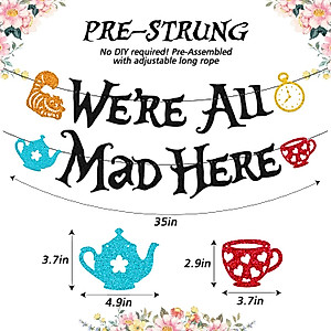 We're All Mad Here Banner 1st Birthday Party Decorations Afternoon Tea One Year Old First Bday Party Supplies