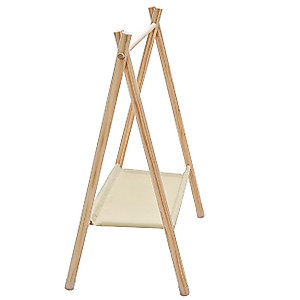 Morimoe Garment Rack for Pets/Dolls/Baby, Hanger Rack, Dress up Storage, Clothes Organizer, Wooden (Beige, Medium)