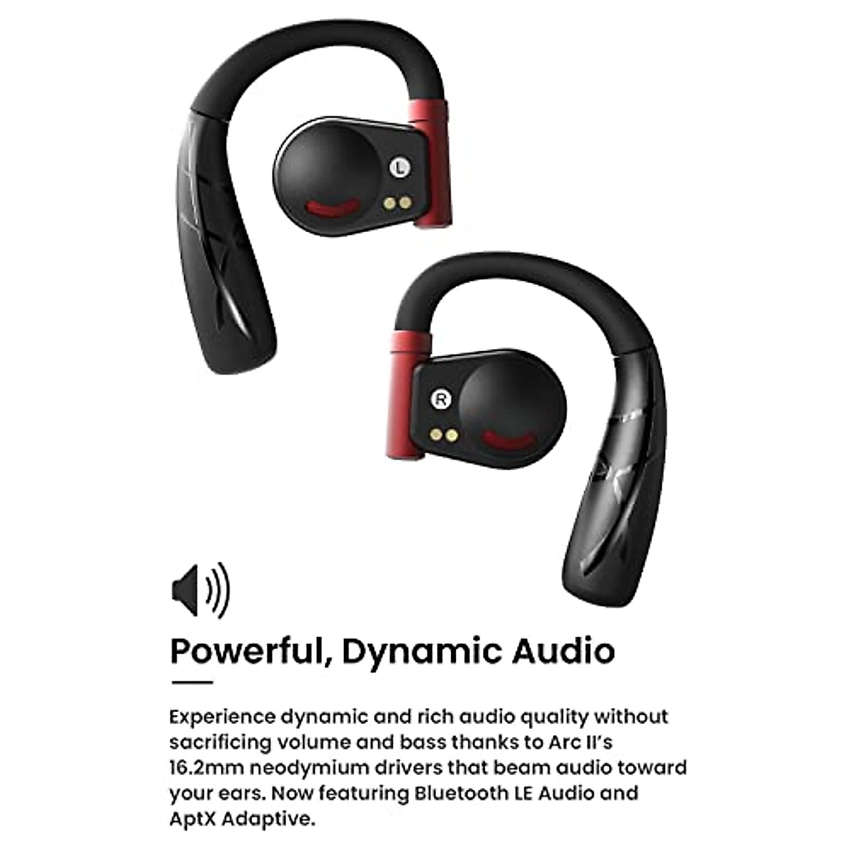 Cleer Audio ARC II Sport Bluetooth 5.3, Open Ear Headphones for Android & iPhone, Wireless Earbuds, 35hr Battery Life, IPX5 Water Resistant, Dual 16.3mm Drivers with Multipoint Connectivity Black