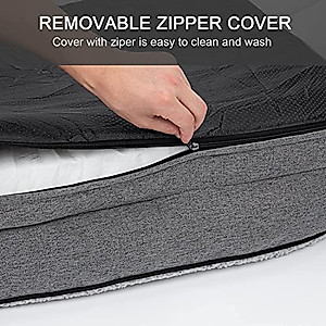 Orthopedic Dog Bed, Bolster Couch for Large Dogs, Dog Bed for Extra Large Dogs, Removable Washable Cover Pet Bed, Foam Nonskid Dog Mat