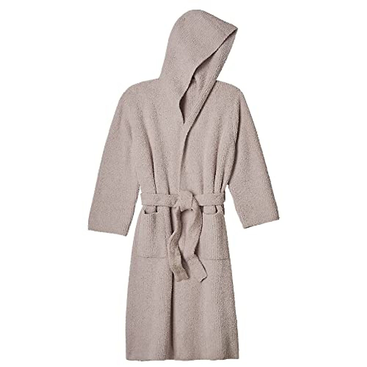 Barefoot Dreams CozyChic Ribbed Hooded Robe, Silver Ice, 2
