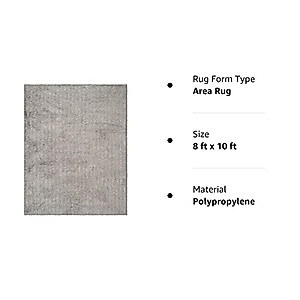 SAFAVIEH Venice Shag Collection Area Rug - 8' x 10', Silver, Handmade Glam, 3-inch Thick Ideal for High Traffic Areas in Living Room, Bedroom (SG256S)