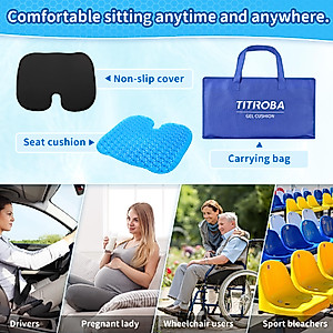 TITIROBA Gel Seat Cushions (Super Large) U-Shaped Soft Chair Pad with Non-Slip Cover for Hemorrhoids Tailbone Pain Pressure Relief Office Products Car Desk Wheelchair Pregnancy Yoga