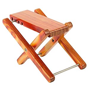 Miwayer Bamboo 4 Gears Adjustable Upscale Guitar Foot Rest Non-Slip Foot Stool Foldable Footrest from 4.5" up to 8"，Accessory for Classical Acoustic Guitar Part