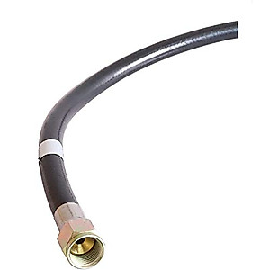 KIBOW 10Ft Low Pressure Propane Quick-Connect Hose-3/8 Inch SAE Female Flare Fitting & Male Full Flow Plug for RVs