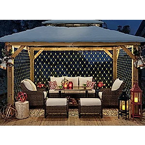 Eueasy Net Lights Outdoor, 10ft×10ft Gazebo Mesh Lights, 270 LED 8 Lighting Modes, Connectable Waterproof Net Lights for Gazebo, Backyard, Garden, Holiday, Christmas, Bush (Warm White)