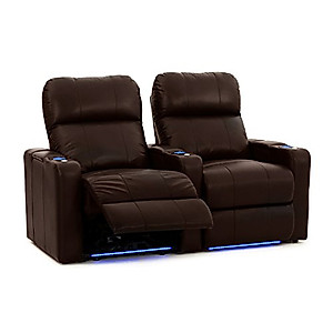 Octane Turbo XL700 Row of 2 Seats, Straight Row in Brown Leather with Power Recline