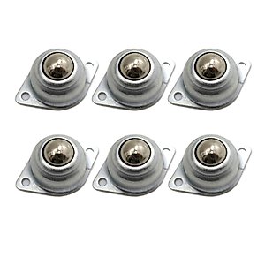 DGQ 5/8" Swivel Ball Caster Roller Transfers Set of 6 Swivel Ball Castor Furniture Trolley Screw Mounted Round Casters