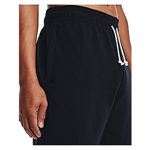 Under Armour Mens Rival Terry Shorts , Black (001)/Onyx White , Large