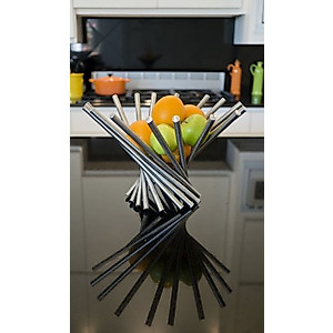 Visol Products Heliot Stainless Steel Modern Fruit Bowl, 1.3 quarts