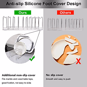 FLSEPAMB Pot Lid Organizer Pan Lid Organizer Kitchen Pot Lid Rack Suitable for Bakeware Dish Plate, Cutting Boards, Pots & Pans, Serving Trays, Reusable Holder (2 Pack)