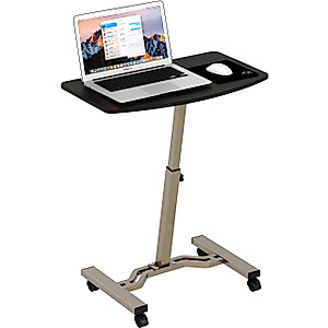 Le Crozz Height Adjustable Mobile Laptop Stand Desk Rolling Cart, Height Adjustable from 28'' to 33''