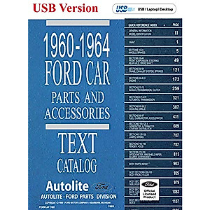 1960-1964 Ford Car Parts and Accessory Catalog (USB)