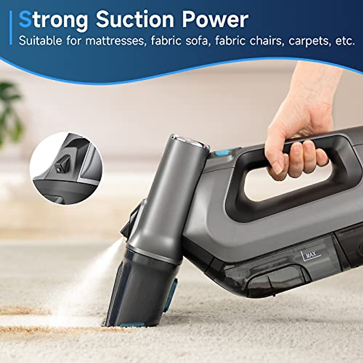 TAB Carpet Cleaner Machine, Portable Carpet Cleaner,2023 Upgrade Lightweight Cordless Spot Cordless Upholstery Stain Remover Deep Cleaner for Pets,Stairs,Car,With PowerBrush & Extend Hose, ErasePro H6