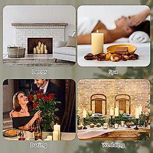 Shihanee 12 Pcs Christmas Pillar Candles 3" Diameter Dripless Unscented Fireplace Candle Rustic Scentless Candles with Smokeless Cotton Wick Long Burning Candles for Xmas Wedding Home (Ivory White)