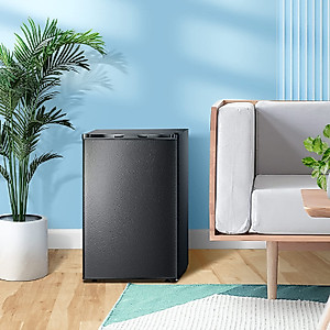 Kismile Upright Freezer,3.0 Cu.ft Mini Freezer with Reversible Single Door,Removable Shelves,Small Freezer with Adjustable Thermostat for Home/Dorms/Apartment/Office (Black)