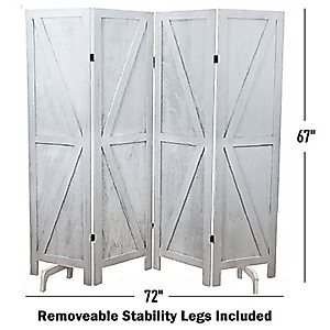 Premium Home Room Divider: Room dividers and Folding Privacy Screens, Privacy Screen, Partition Wall dividers for Rooms, Room Separator, Temporary Wall, Folding Screen, Rustic Barnwood (White)
