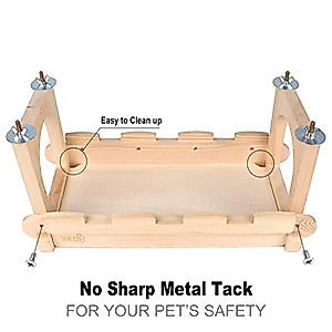 YKD Chinchilla Wood Suspension Bridge, Hanging Large Small Animal Wooden Bridge Platform, Small Animals Habitat Toy for Chinchillas Sugar Gliders Rats Squirrel