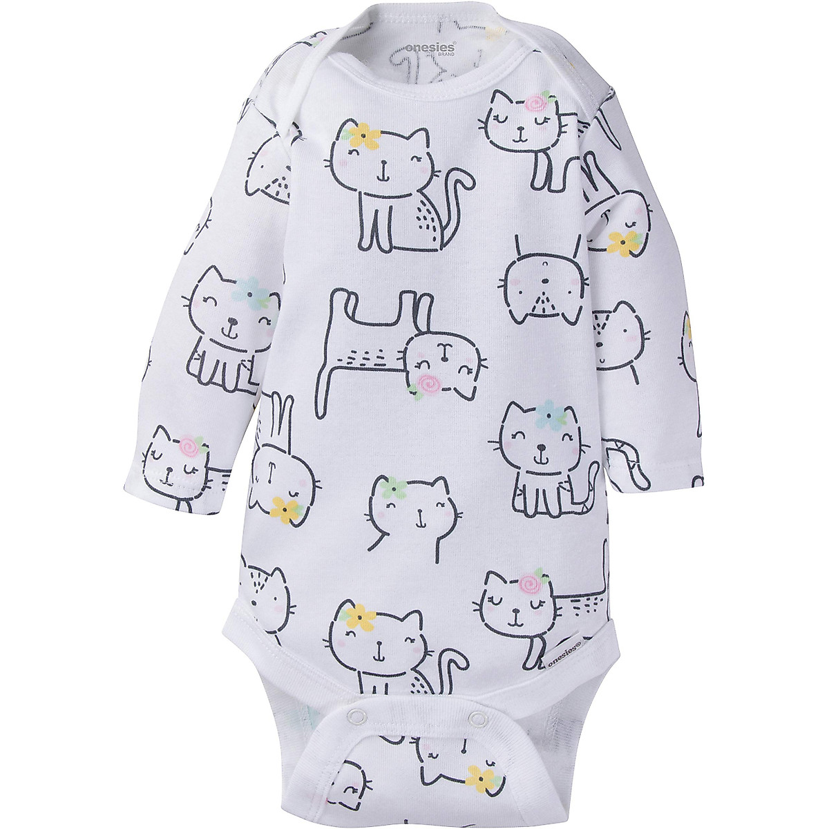 Onesies BrandUnisex Baby6-Pack Long Sleeve Bodysuitscats6-9 Months