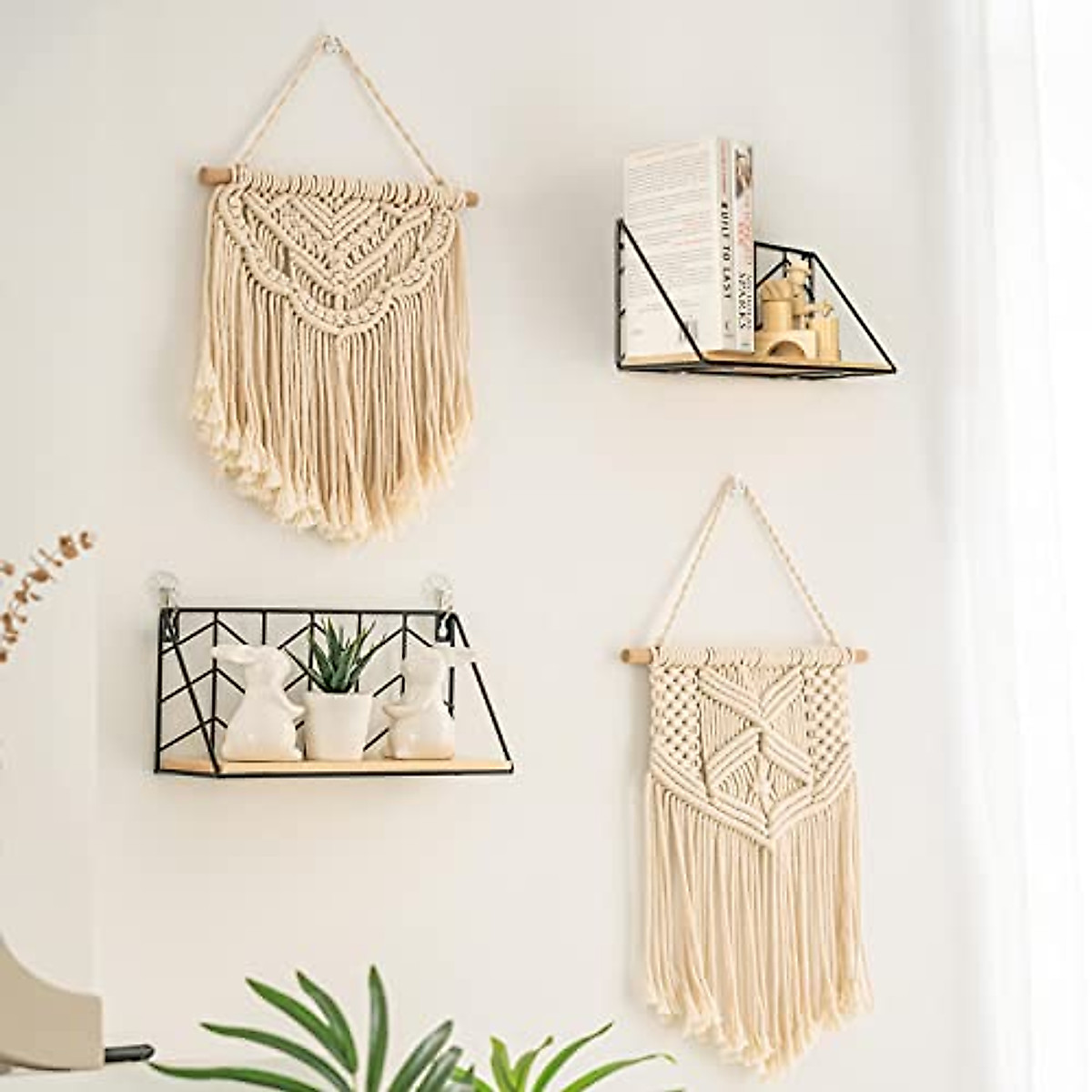 TIMEYARD Floating Shelves Wall Mounted Set of 2 Rustic Arrow Design Wood Storage for Bedroom, Living Room, Bathroom, Kitchen, Office, etc