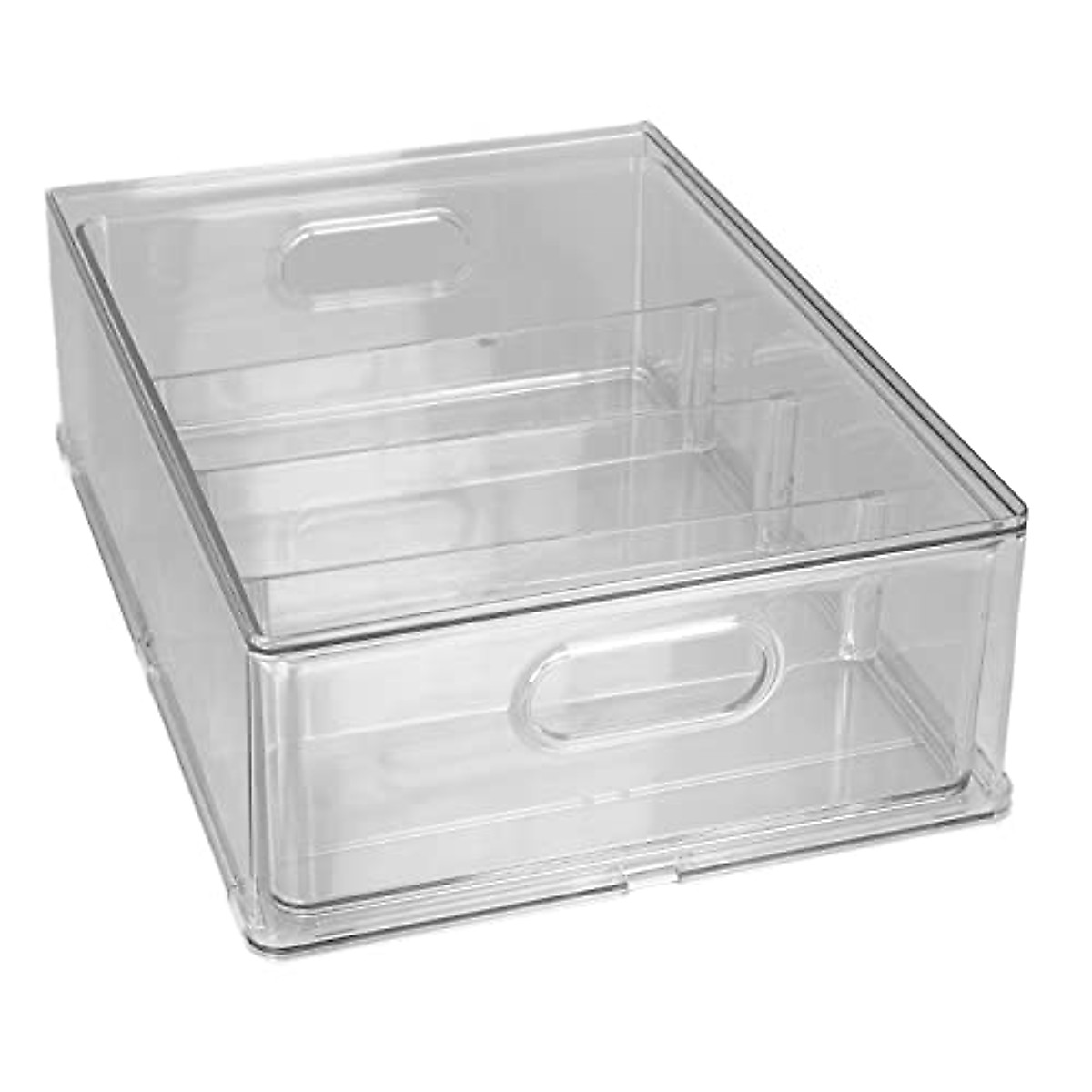 oceanside Drawer Storage Box, Multifunctional Stackable Storage Container for Toothpaste Hairspray Soap Makeup Wipes Facial Tissue(6L)