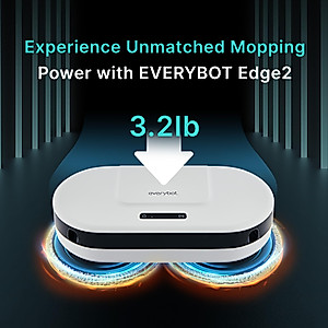 EVERYBOT New Edge2 Robot Mop - Upgraded in 2024 | World’s First Spin MOP Cleaning | Wheel-Less Solution | Powerful Floor MOP Cleaner | Fast Moving Speed & Low Noise Design & Simple Operation