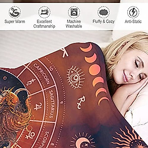 Custom Sagittarius Blanket Gifts, 50"x40" Rectangular Flannel Zodiac Throw Blanket Cozy, Personalized Blankets Gift for Boys Girls Teen Women Men Tarot Cards Lovers Birthday Anniversary Festival