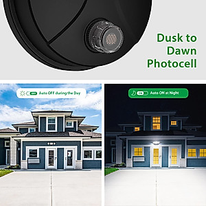 iMaihom 50W Dusk to Dawn LED Outdoor Lighting, 3 Adjustable Heads Flood Lights Outdoor, IP65 Waterproof Flood Light with Photocell, 4600LM 6500K Daylight White Security Light for Yard Garage Patio