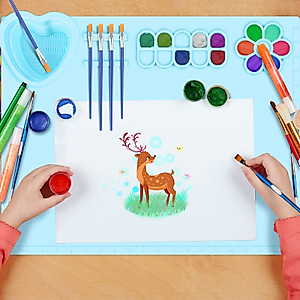 Silicone Craft Mat, Silicone Painting Mat for Resin Casting, 20"x16" Silicone Artist Mat with Cup for Painting, Craft, Watercolour, Clay and DIY