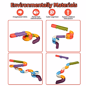 42 pcs Baby Bath Toy for Kids Ages 4-8 Toddlers, Wall Bathtub Toys Ball Track Shower Water Slide Take Apart Game, Baby Bath Toys with Wind-Up Duck, Birthday Gift for Children