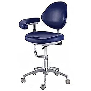 BoNew Dental Stool Assistant Stool Dental Assistant Chair with Armrest PU Leather Height Adjustable