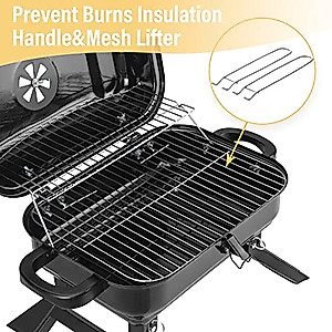 LEISURELIFE Portable Charcoal Grills with Legs for Outdoor 17-Inch BBQ Grill for Patio Backyard Picnic Camping