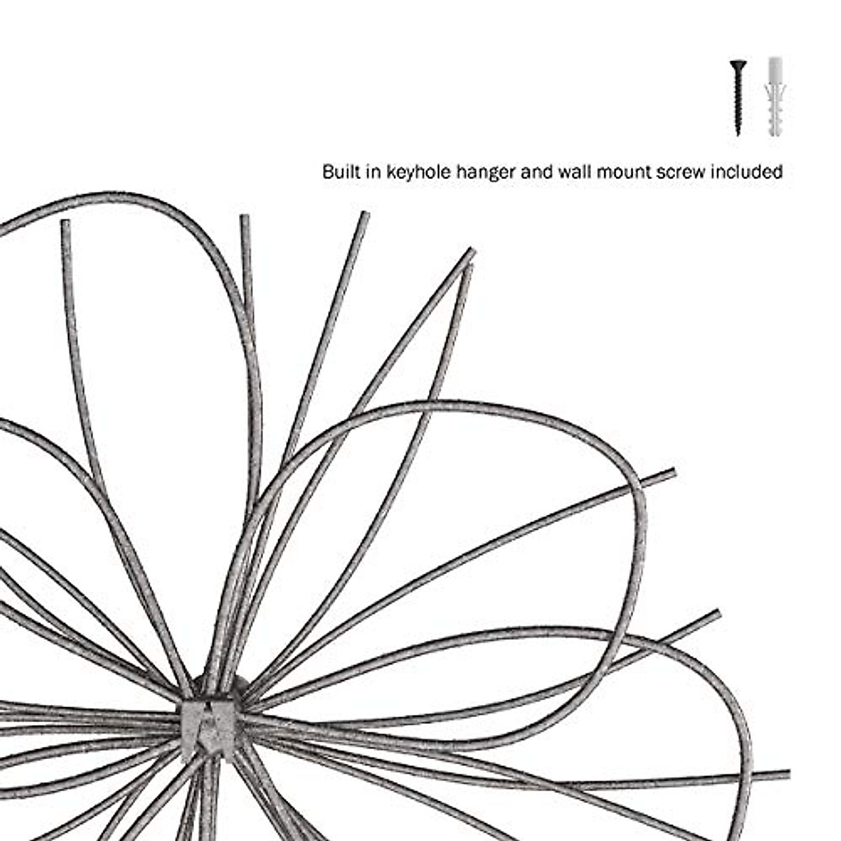 Lavish Home Wall Decor – Metallic Wire Layer Flower Sculpture Contemporary Hanging Accent Art for Living Room, Bedroom or Kitchen (Silver and Gold), 15” L x 1.75” W x 15” H