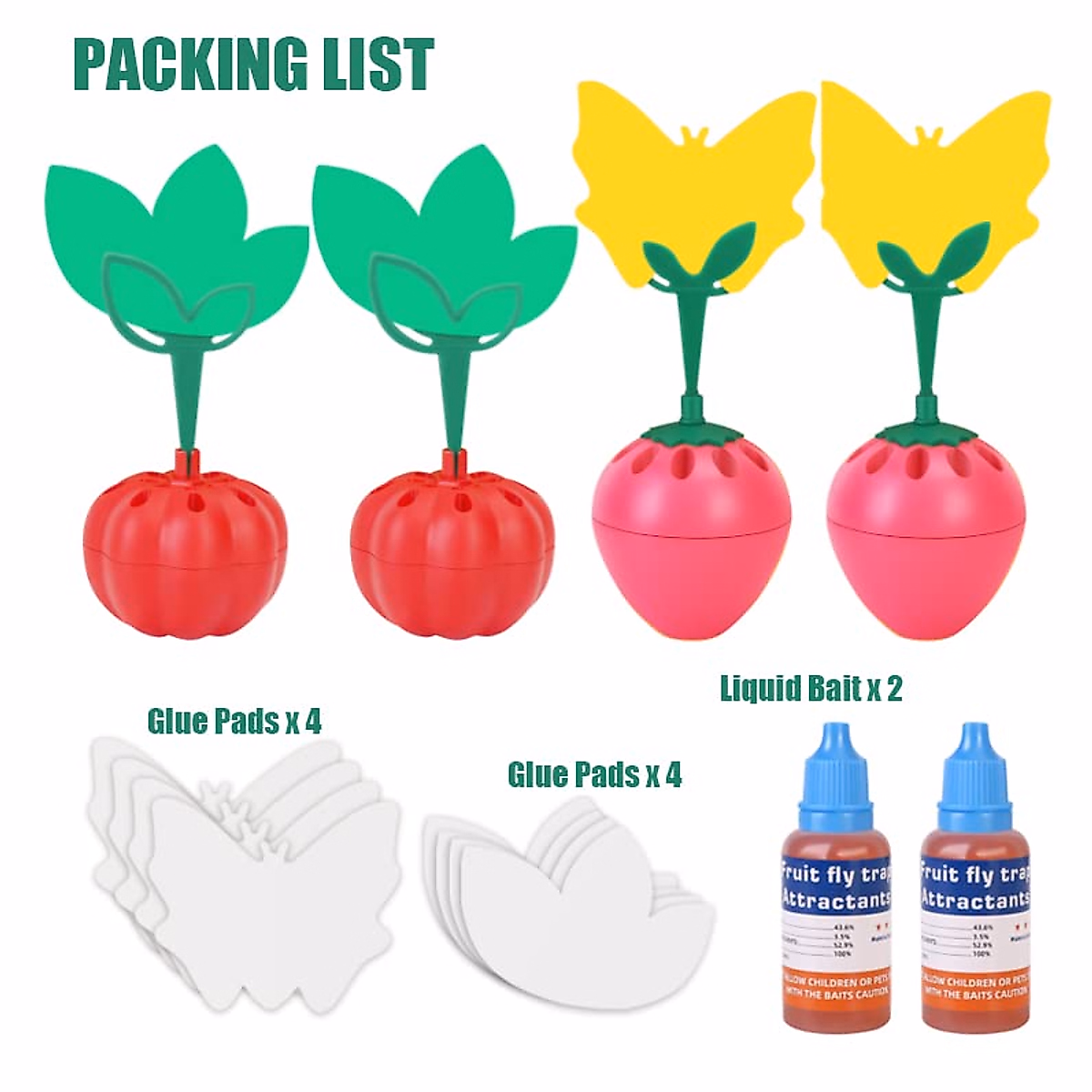 Fruit Fly Trap for Indoors, Safe Fly Catcher Gnat Trap Killer with Sticky Traps, Effective Gnat Trap with Bait, Non-Toxic and Odorless Fly Trap for Home,Kitchen